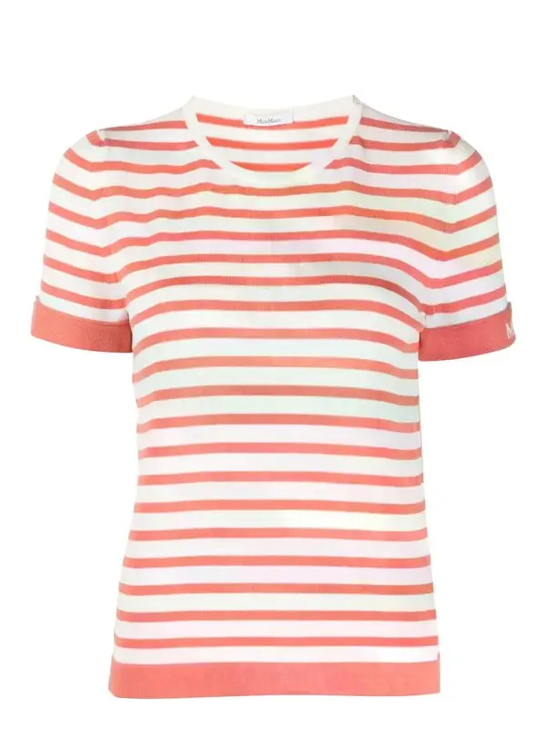 Max Mara Striped Knitted Top - Orange