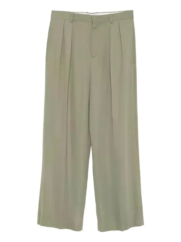 Loewe Logo-embroidered Trousers - Green