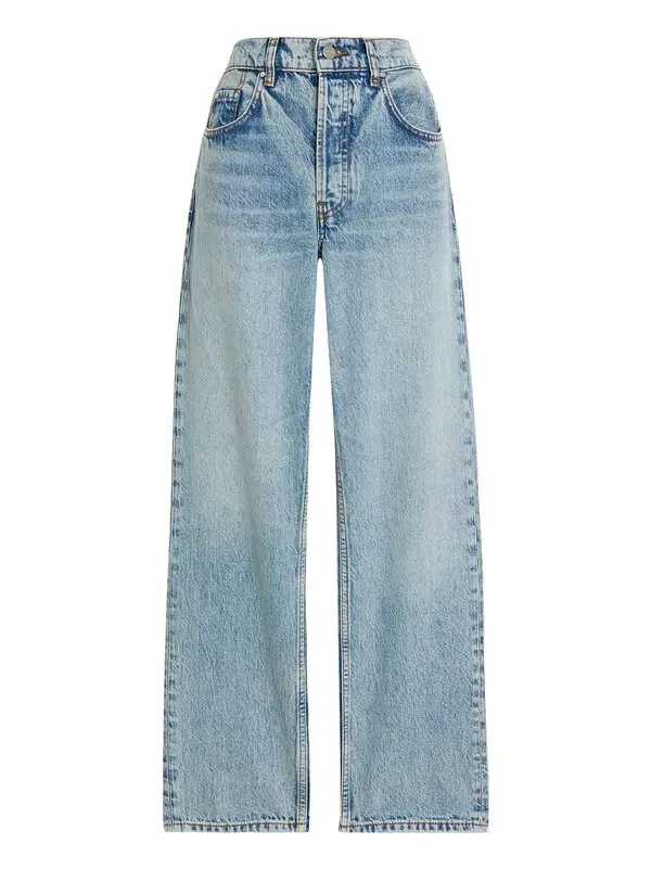 ANINE BING Benson Mid-rise Straight-leg Jeans - Light Denim