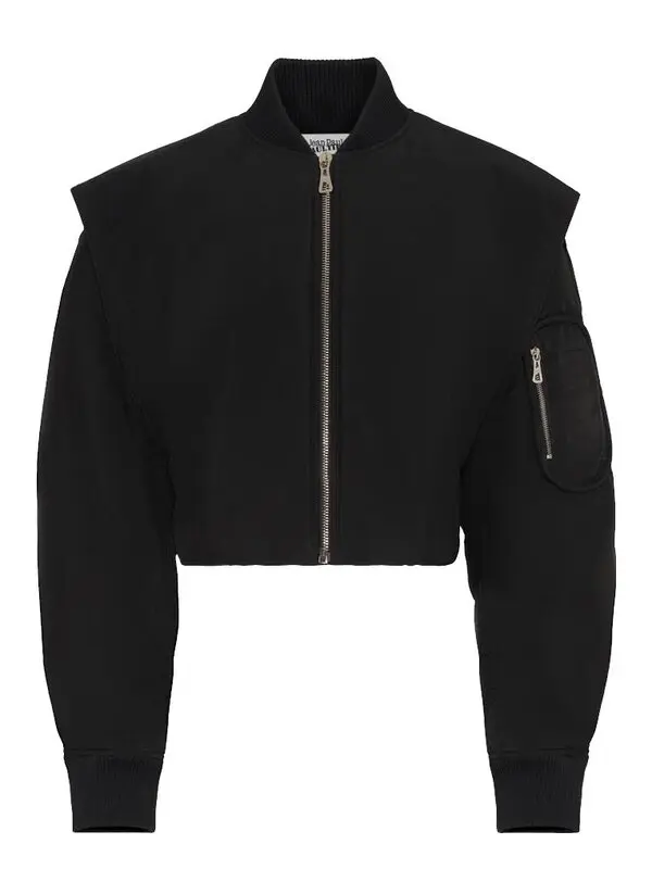 Jean Paul Gaultier Hidden Hood Bomber Jacket - Black