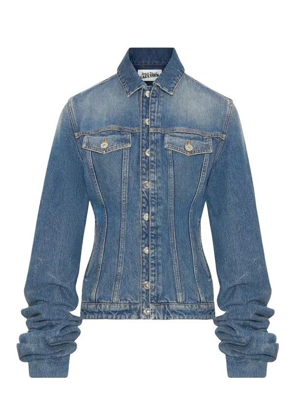 JEAN PAUL GAULTIER Vintage Denim Jacket With Oversized Sleeves - Blue