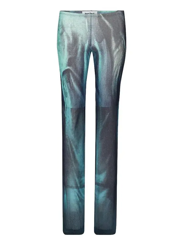 JEAN PAUL GAULTIER Mesh Trousers With Water Print - Blue