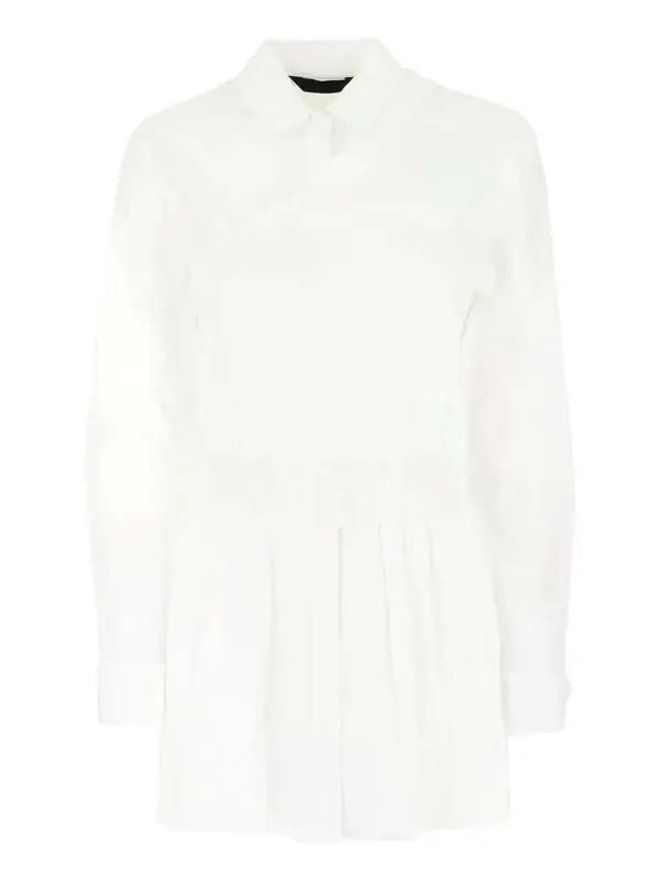 JUUN.J Asymmetric Pleated Shirt - White