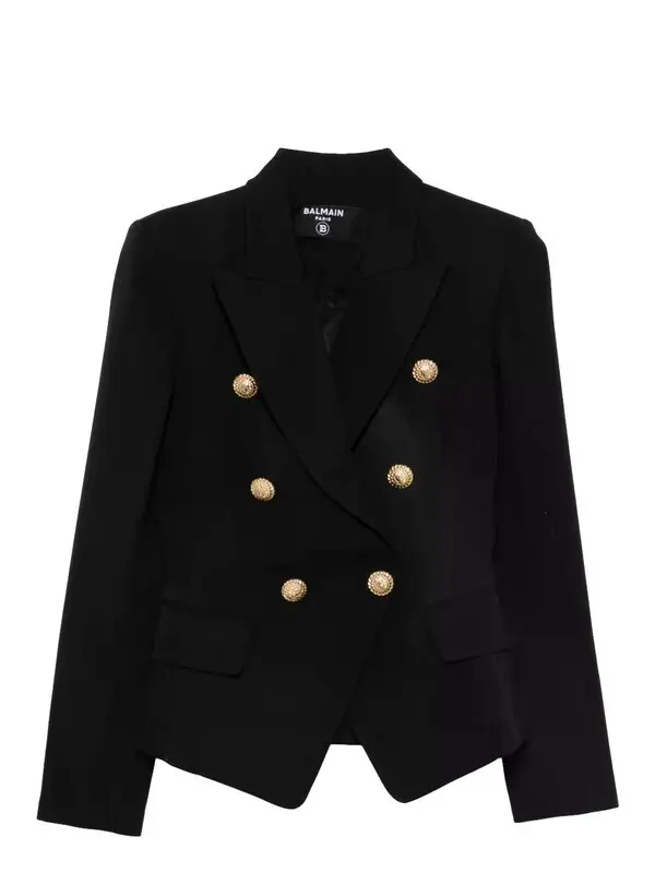 Balmain Double-breasted Wool Jacket - Black