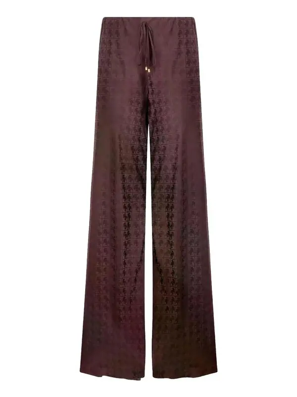Roberto Cavalli Monogram Drawstring Trousers - Brown