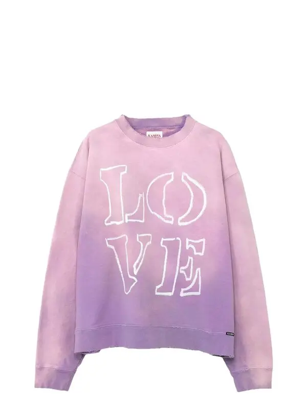 KAMIYA Love-print Distressed Sweatshirt - Pink
