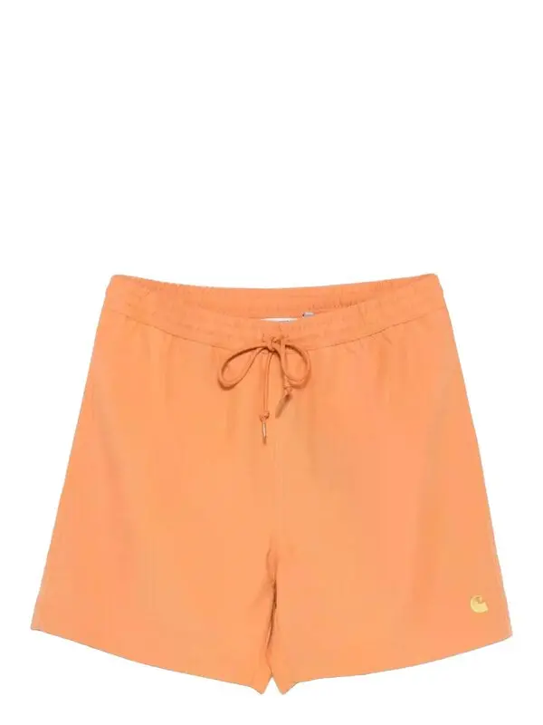 Carhartt Work In Progress Drawstring Waist Swim Shorts - Orange