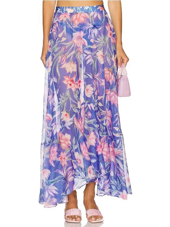 PatBO Amaryllis Maxi Skirt - Blue