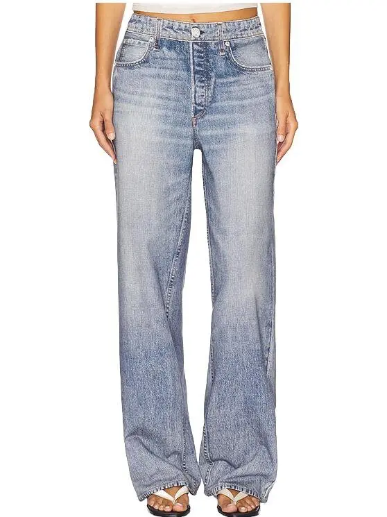 Rag & Bone Miramar Terry Wide Leg Jeans - Scarlet