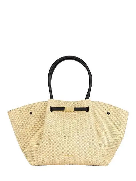 DEMELLIER New York Raffia Tote - Warm & Black