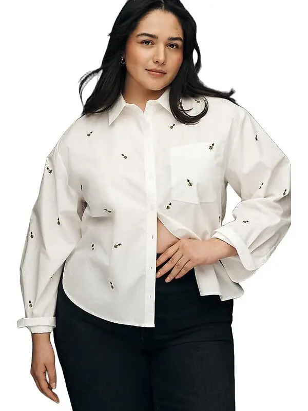 Maeve Shrunken Bennet Buttondown Shirt - Bee Embriodery