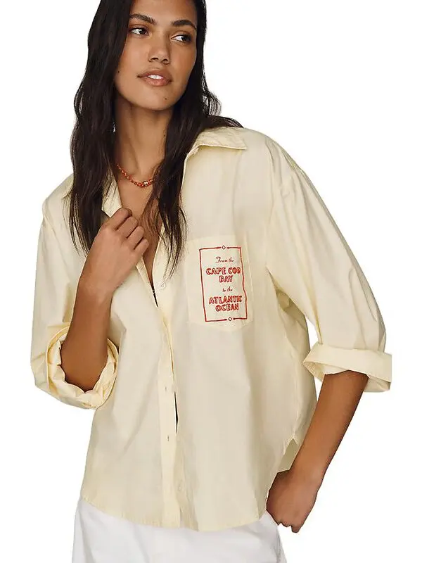 Maeve Novelty Shrunken Bennet Buttondown Shirt - Yellow Herring Cove
