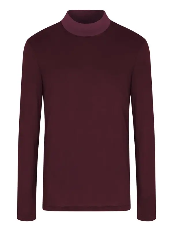 Giorgio Armani Viscose Jersey Mock-neck Jumper - Burgundy