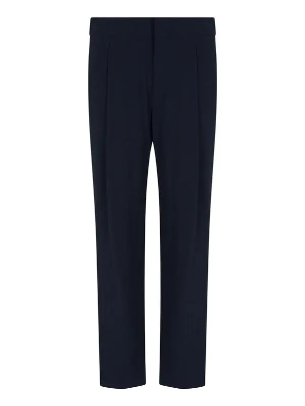 Giorgio Armani Single-dart Wool-crêpe Trousers - Navy_blue