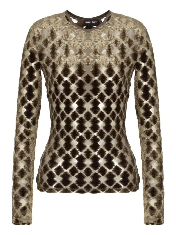 Giorgio Armani Geometric Jacquard Jersey Jumper - Patterned