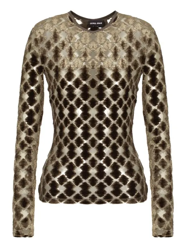 Giorgio Armani Geometric Jacquard Jersey Jumper - Patterned