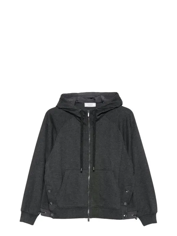 Peserico Raglan-sleeves Zip-up Hoodie - Grey