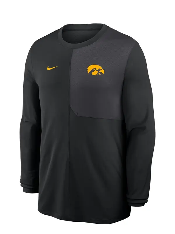 Nike Iowa Sideline Coach Dri-fit College Long-sleeve Top - Black