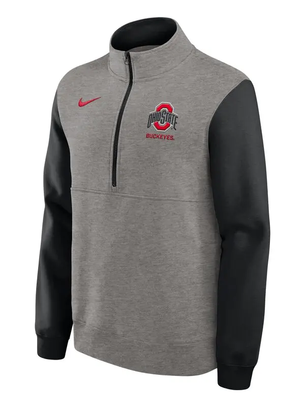 Nike Ohio State Club College 1/2-zip Crew - Grey