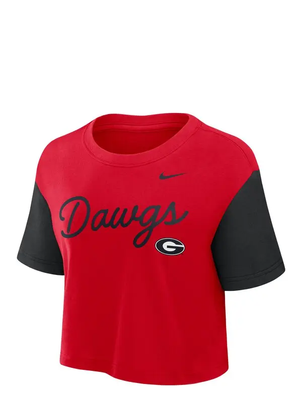 Nike Georgia Script Dri-fit College Cropped T-shirt - Red
