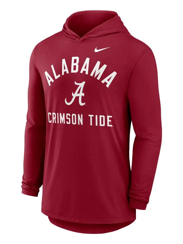 Nike Alabama Campus Arch Dri-fit College Long-sleeve Hooded T-shirt - Red