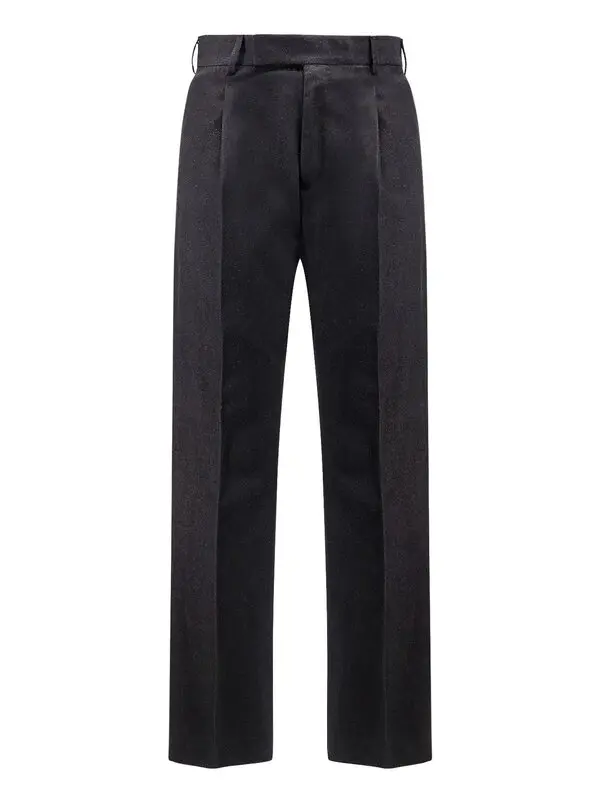 PT TORINO Edge Quindici Virgin Wool And Cotton Trousers - Black