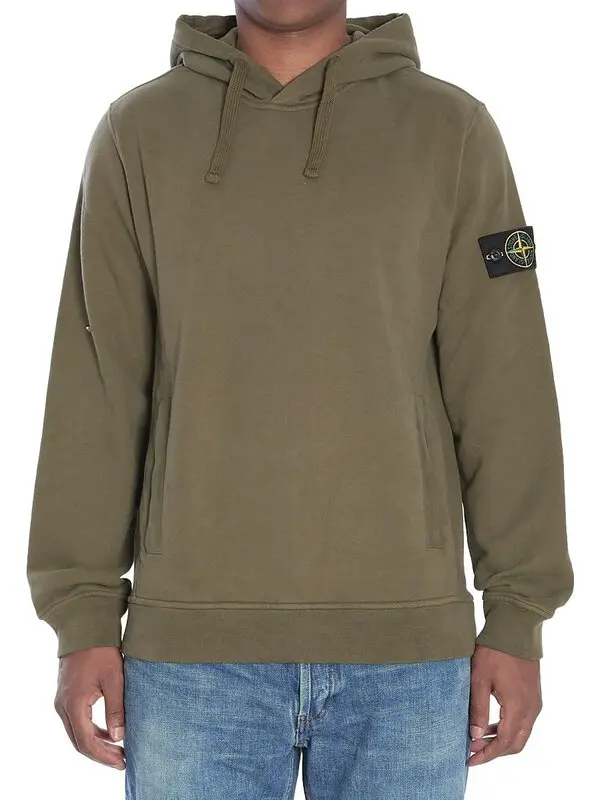 Stone Island Organic Cotton Hooded Sweatshirt - Green