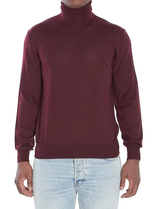 Saint Laurent Wool Turtleneck Sweater - Red