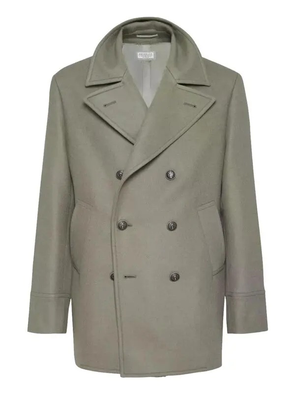 Brunello Cucinelli Double-breasted Wool Coat - Green