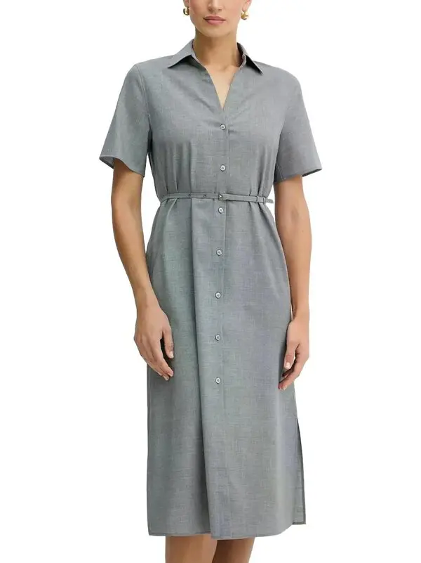 BOSS Belted Shirt Dress - Grey