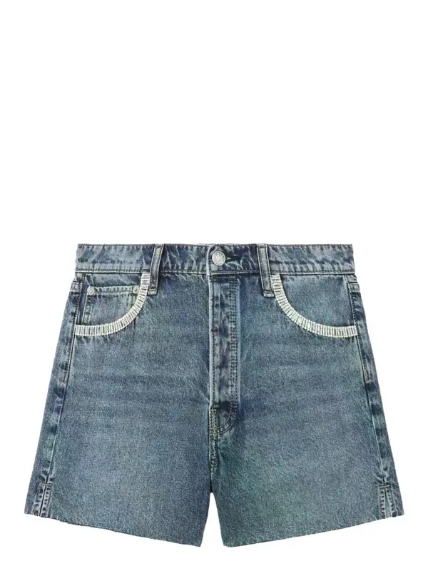 Rag & Bone Crystal-embellished Denim Shorts - Blue