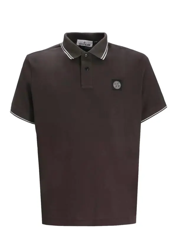 Stone Island Tipped-collar Logo Polo Shirt - Grey
