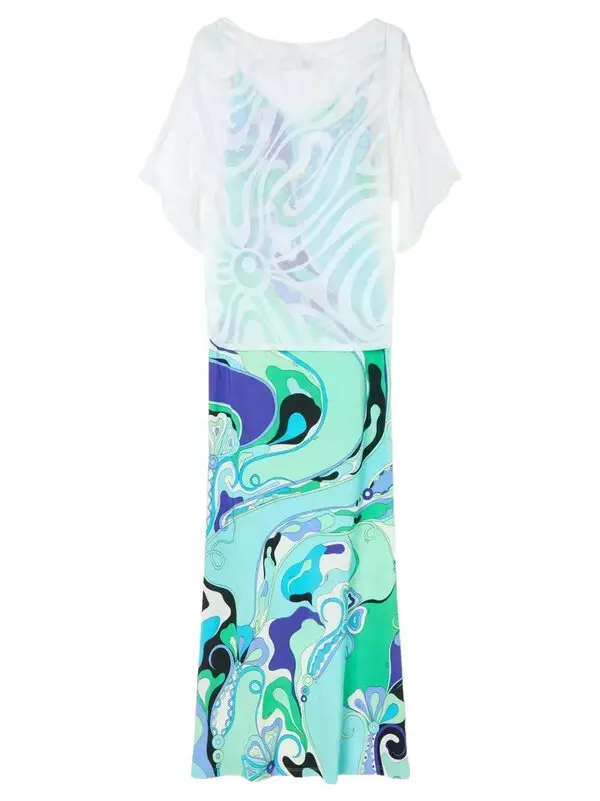 Emilio Pucci Abstract-print Jersey Dress - White