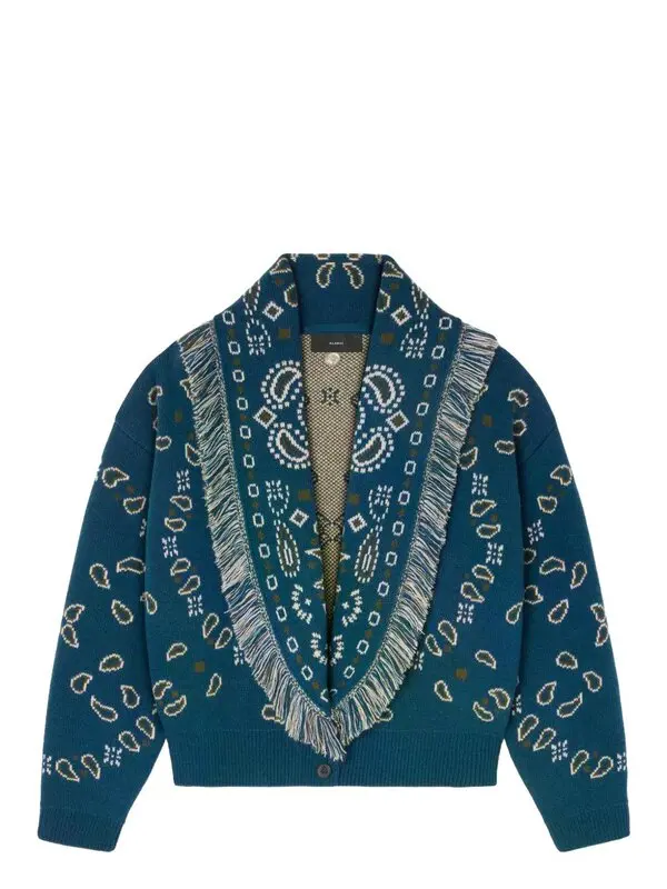 Alanui Paisley-jacquard Cardigan - Blue
