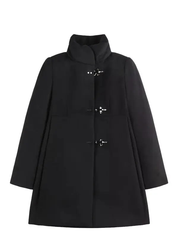 FAY Toggle-fastening High-neck Coat - Black