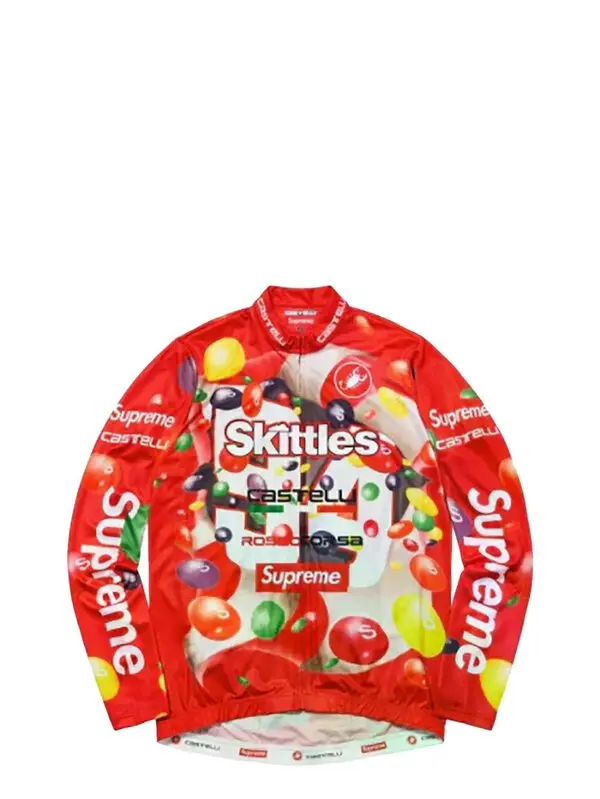 Supreme X Skittles X Castelli Long-sleeve Cycling Jersey - Red