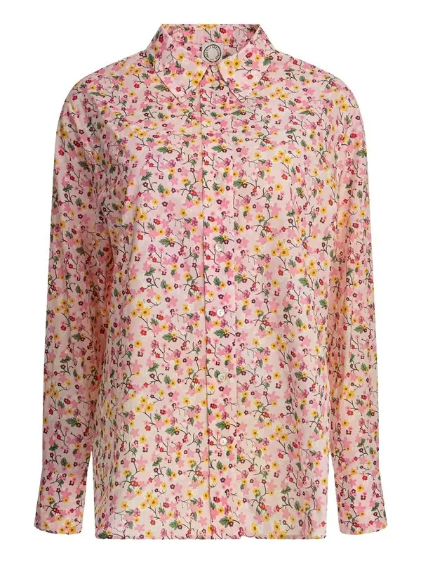 INES DE LA FRESSANGE PARIS Floral Cotton Shirt - Pink