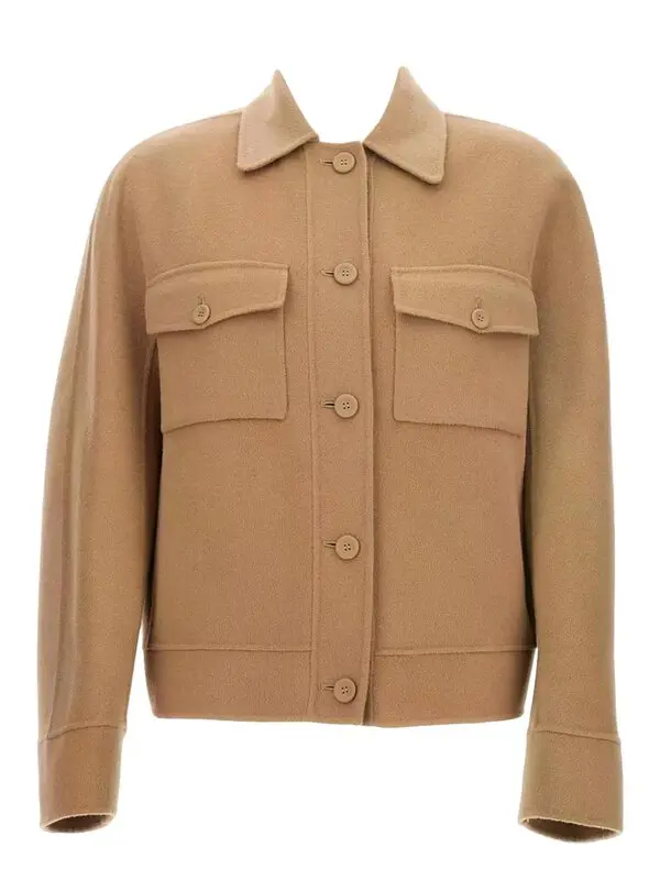 Max Mara Patch-pocket Buttoned Jacket - Brown