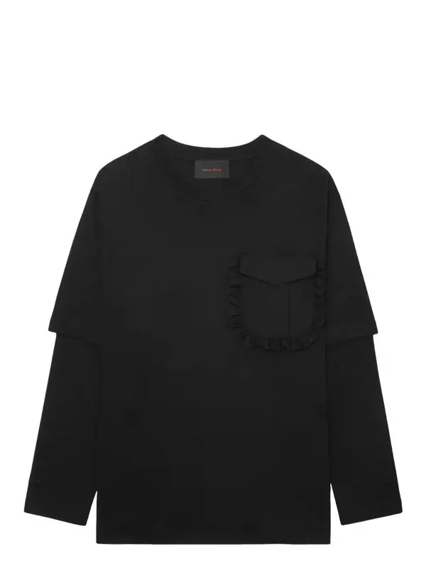 Simone Rocha Ruffle-pocket Layered T-shirt - Black