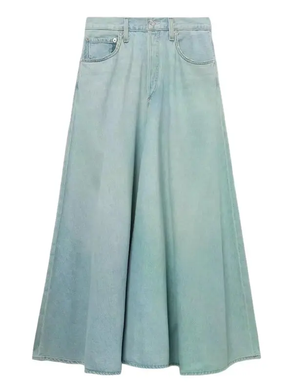 AGOLDE Denim Flared Maxi Skirt - Blue
