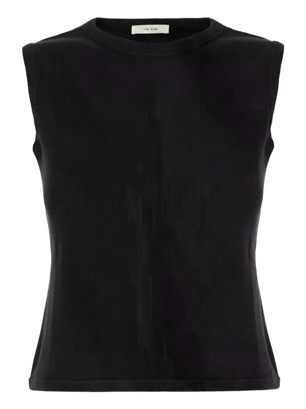 THE ROW Sleeveless Ribbed Top - Black