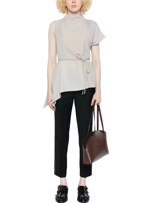 Peserico Asymmetric Crater-neck Top - Grey