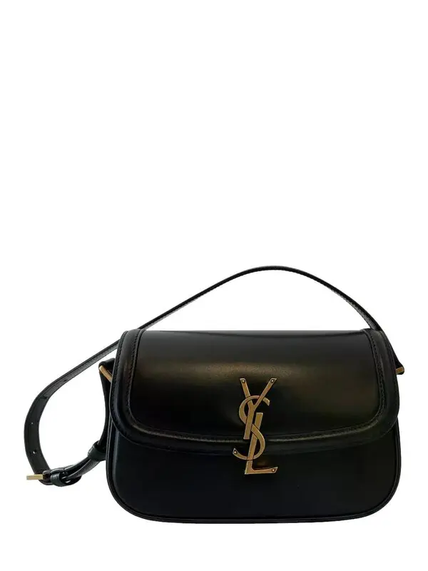 Saint Laurent Mini Solferino Leather Shoulder Bag - Black