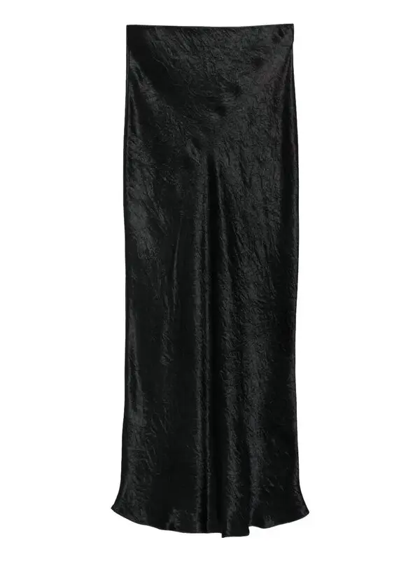 Marella Satin Slip Midi Skirt - Black