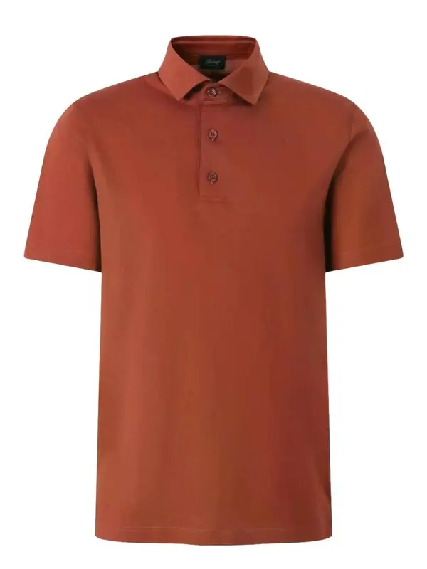 Brioni Short Sleeve Polo Shirt - Orange
