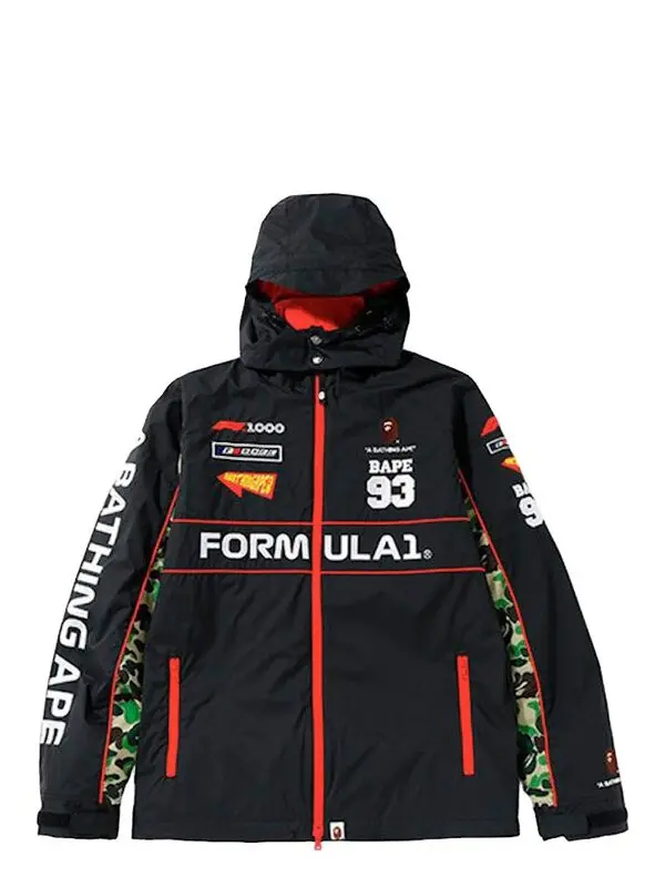 A BATHING APE X F1 1000 Abc Camo Racing Jacket - Black