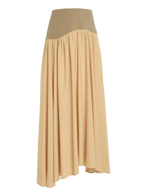 SLOAN Exclusive Long Wave Crepe Skirt - Gold