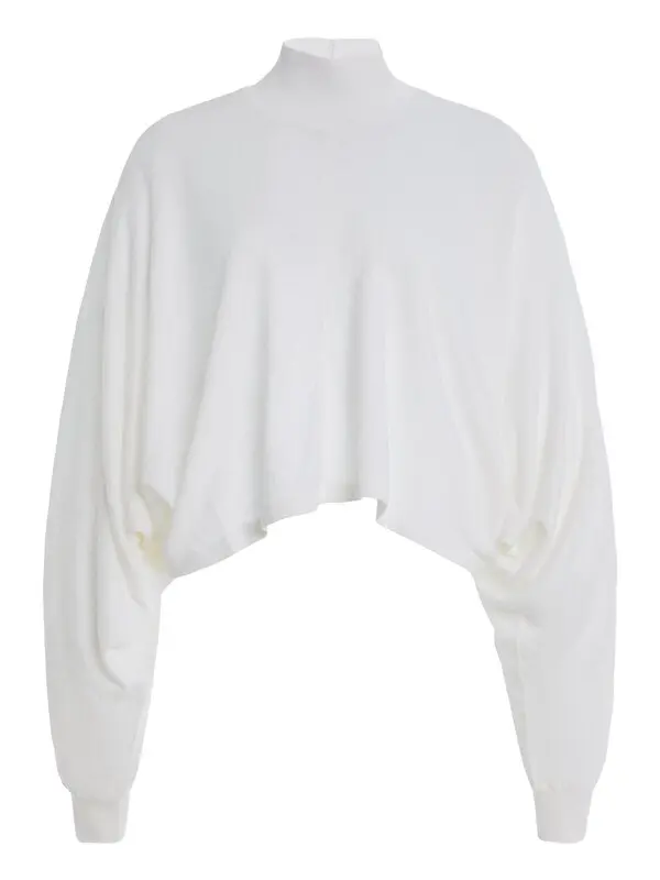 Alaïa Batwing Linen Top - White