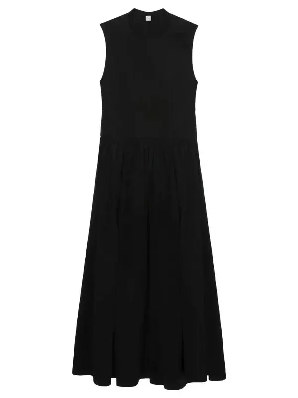 TOTÊME Sleeveless Pleated Maxi Dress - Black