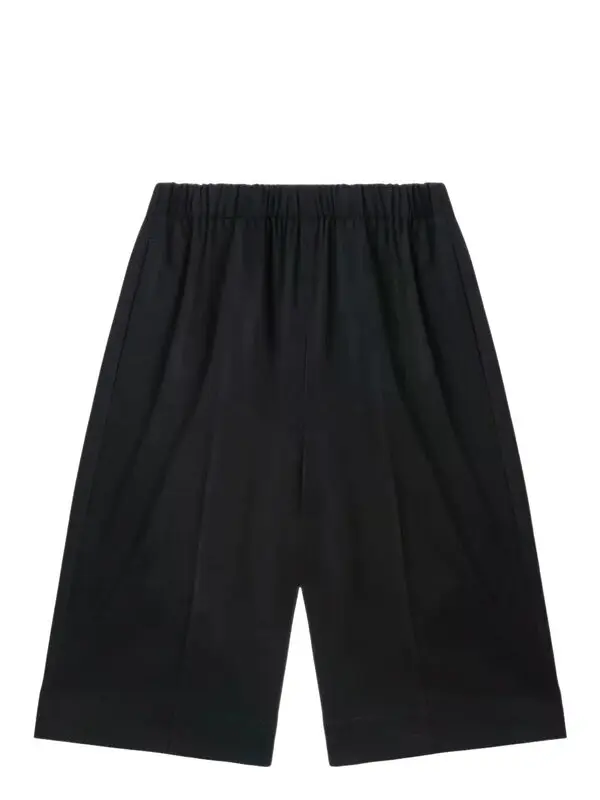 ENFOLD Elastic-waist Wool Shorts - Black